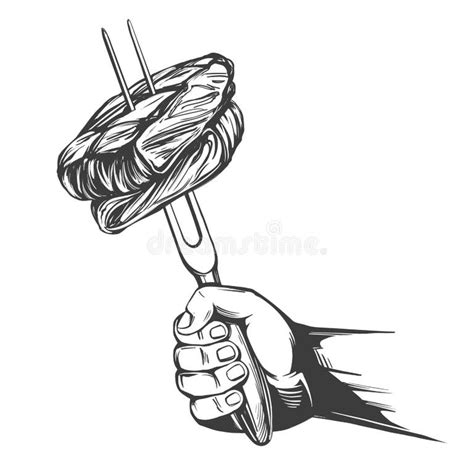Hand Holding Fork Sketch Stock Illustrations 229 Hand Holding Fork Sketch Stock Illustrations
