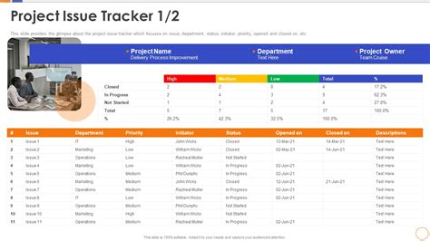 Project Issue Tracker Excel Template