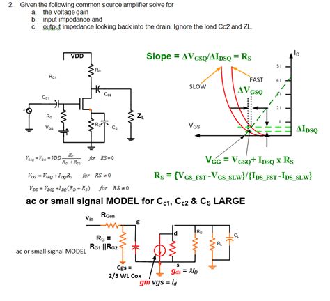 Solved Given The Following Common Source Amplifier Solve Chegg