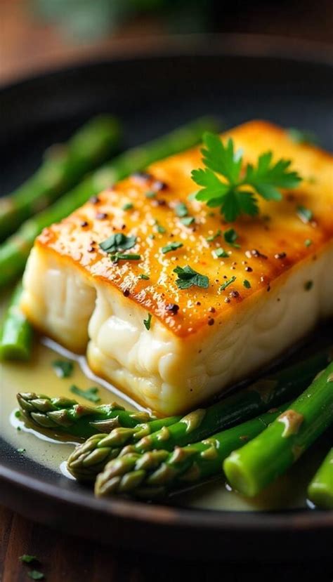 Garlic Butter Cod With Asparagus Recipe Epicurean Escape