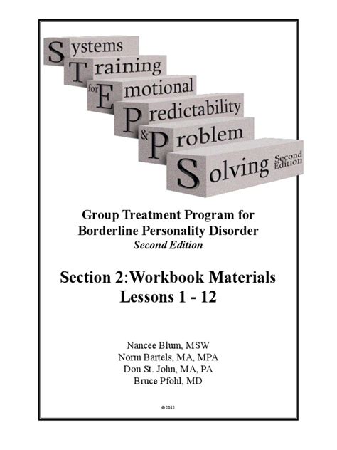 Sesiones Programa Stepps Pdf Borderline Personality Disorder Mental Disorder