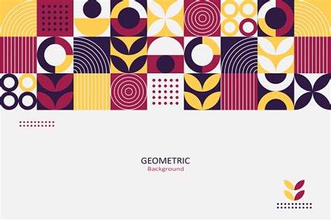 추상적 인 기하학적 배경 원 반원 점 및 선의 간단한 모양으로 모자이크 패턴의 다채로운 템플릿 평면 디자인 목록에 대한 스톡