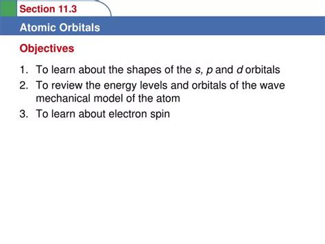 PPT To Learn About The Shapes Of The S P And D Orbitals PowerPoint Presentation ID
