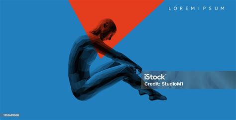 바닥에 앉아 아래를 보고 생각에 우울증에 좌절 남자 심리 질환 개념 외로운 사람 3d 벡터 그림입니다 사람들에 대한 스톡 벡터