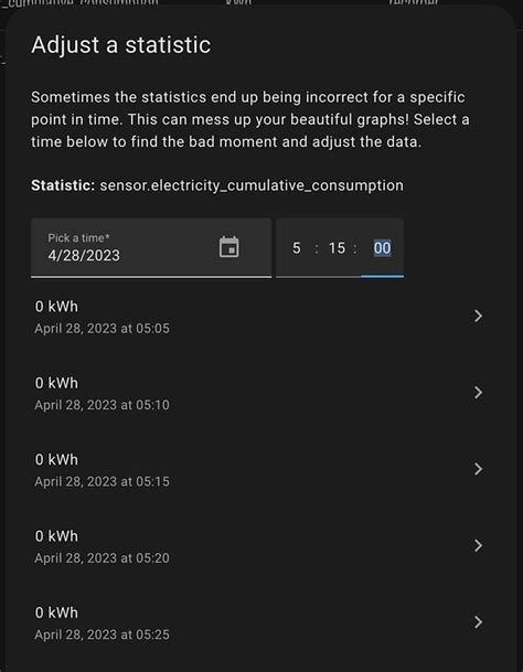 Correct Wrongly Entered Sensor Statistics Energy Home Assistant