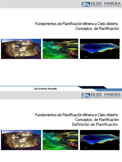 Nube Minera Planificacion Open Pit 03 Conceptos De Planificacion Minera