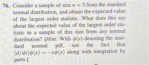 solved consider a sample of size n 3 ﻿from the standard