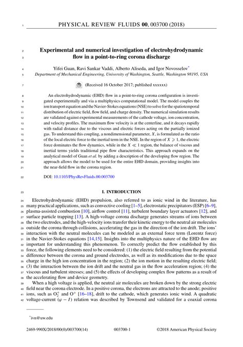 Pdf Experimental And Numerical Investigation Of Electrohydrodynamic