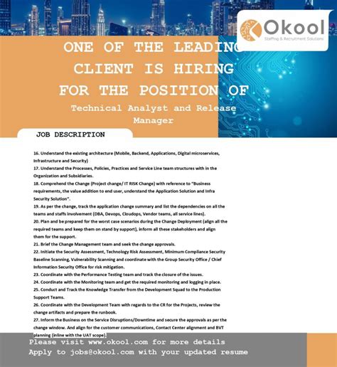 Okool On Linkedin Technicalanalyst Releasemanager