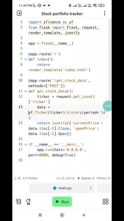 Aditya Saini On Linkedin Python Flask Yfinance Webdevelopment