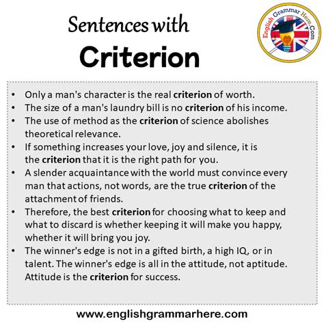 Sentences With Criterion Criterion In A Sentence In English Sentences