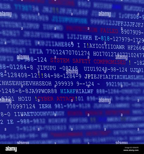 Computer Code Data Background With Warning Text About System