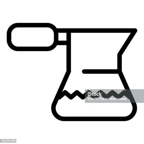 터키 커피 포트 라인 아이콘입니다 흰색으로 분리된 커피 벡터 일러스트레이션을 위한 Cezve 음료 개요 스타일 및 앱을 위해 설계되었습니다 Eps 10 0명에 대한 스톡