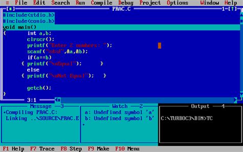 Debugging In Turbo C Geeksforgeeks