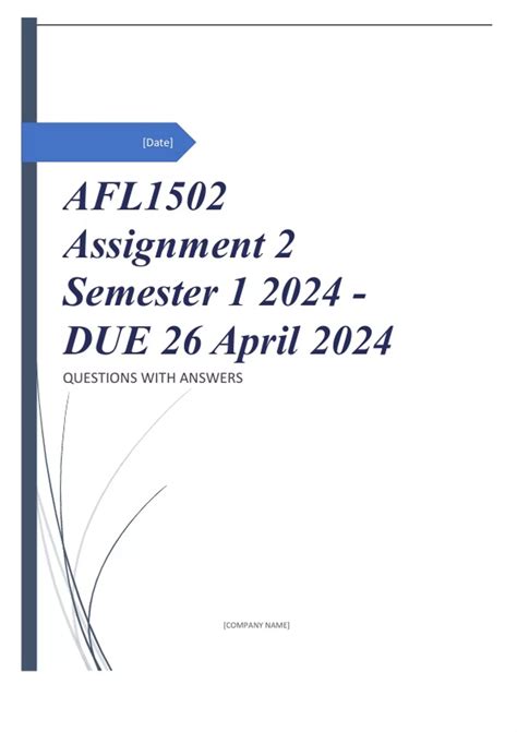Afl1502 Assignment 2 Semester 1 2024 Due 26 April 2024 Afl1502