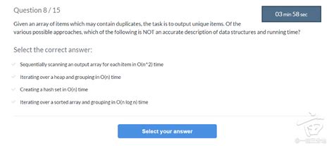 Solved Question Min Sec Given An Array Of Items Chegg Com
