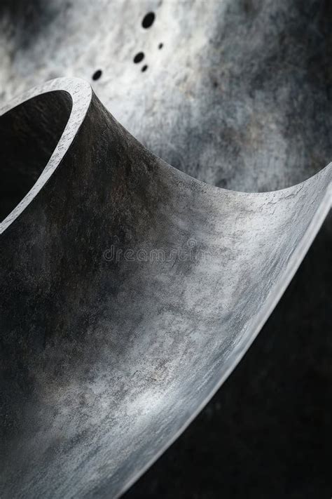 The Shiny Metallic Surface Features Elegant Curves And Varied Textures Stock Illustration