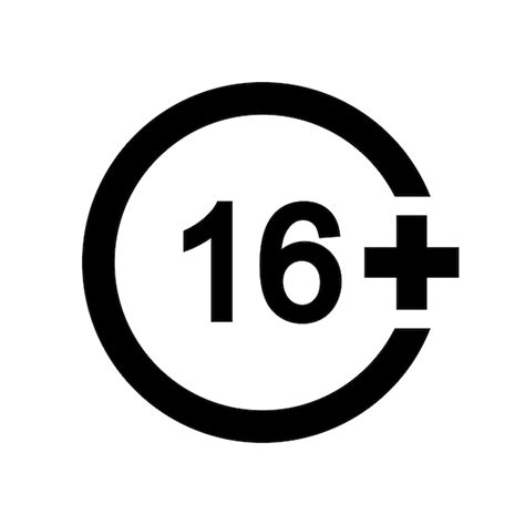 Premium Vector Sixteen Plus Icon Number 16 In Circle Isolated On
