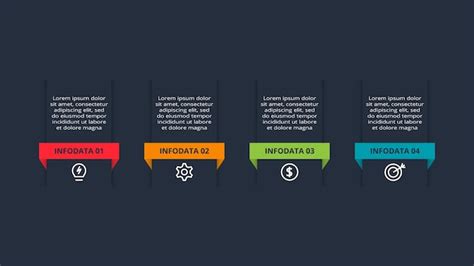 프로세스가 포함된 사각형 인포그래픽 비즈니스 데이터 시각화 프리미엄 벡터