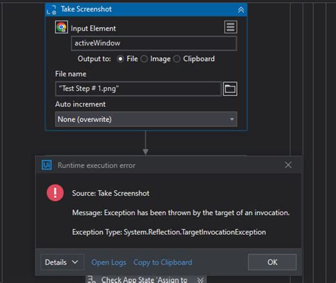 Exception Error While Taking A Screenshot Studio UiPath Community Forum