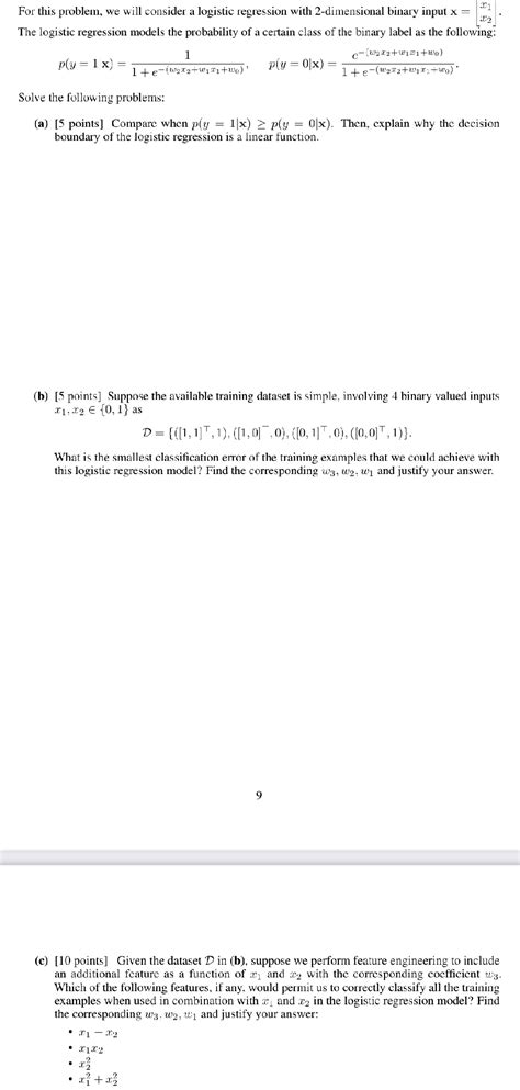 Solved For This Problem We Will Consider A Logistic