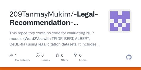 Github 209tanmaymukim Legal Recommendation System Performance