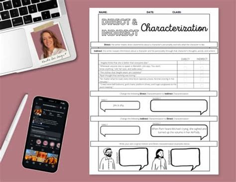 Free Direct And Indirect Characterization Practice By Kendra Bess Designs