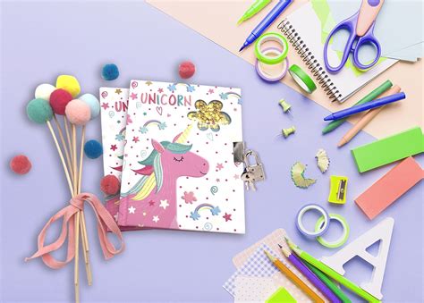 Diary With Lock And Keys For Girls Unicorn Shakab Vicedeal