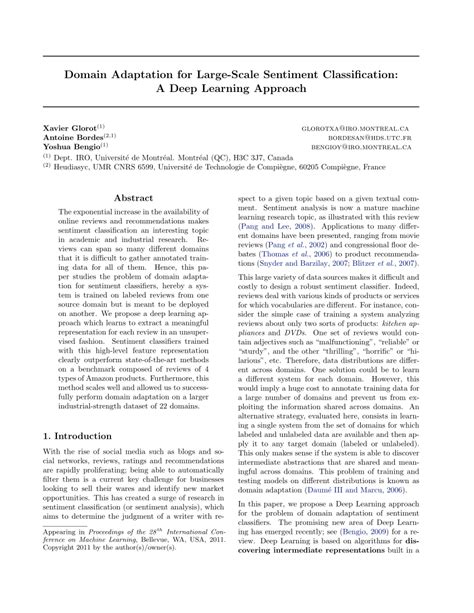 Pdf Domain Adaptation For Large Scale Sentiment Classification A