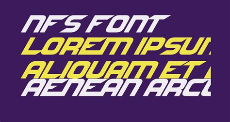 NFS Font Free Font What Font Is