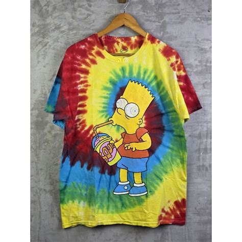 Bart Simpson Drinking Squishee Tie Dye T Shirta Used Shopee Malaysia