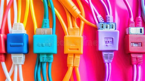 An Overhead View Of A Tangled Mess Of Colored Ethernet Cables Each Connected To Various Devices