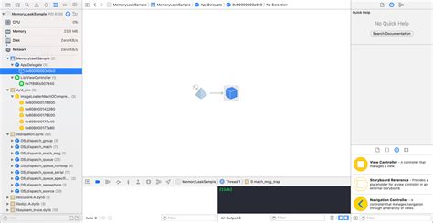 Ios Xcode 8 Memory Graph Says No Selection And Not Working Stack
