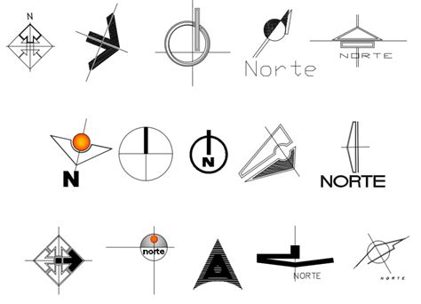 D Cad Drawing Of Direction Symbols Auto Cad Software