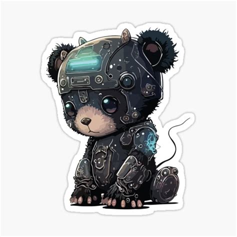 Cute Robot Bear Sticker For Sale By Ai Invention Redbubble