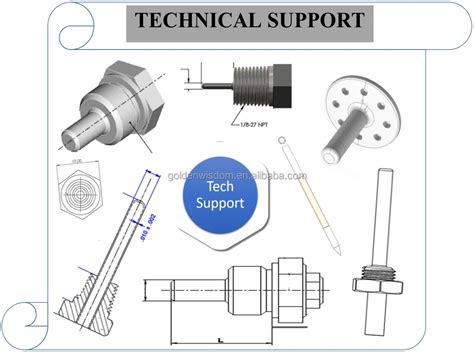 NTC Probes And Assembly Threaded Probe Assemblies Thermistor Probes And Assemblies Brass Sensor