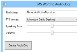 Convert MS Word Documents To Audio Files With AudioDocs