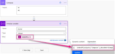 power automate indexof functions and find text position action