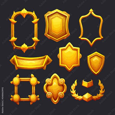 Game Ui Frames Gold Medieval Menu Elements Avatar Ui Fantasy Gold Border Medieval Ancient