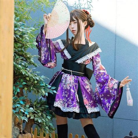 Japanese Womens Traditional Kimono Formal Dress Cosplay Performance