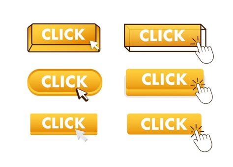 Premium Vector Click Button With Pointer Clicking Click Web Buttons