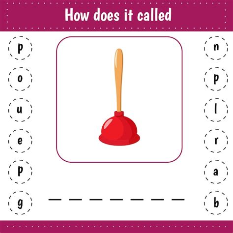 단계별로 아이들을 위한 그리기 튜토리얼 쉬운 수준 교육 시트 플런저를 그리는 방법 프리미엄 벡터