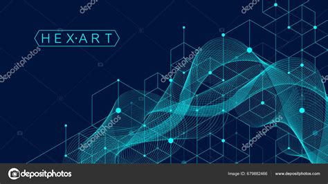 Technology Abstract Lines Dots Connect Background Hexagons Hexagons Connection Digital Stock