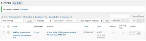 print invoices and packing lists for woocommerce woocommerce marketplace