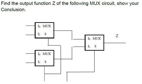 Solved Find The Output Function Z Of The Following Mux