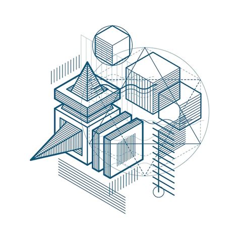Premium Vector Isometric Abstract Background With Linear Dimensional