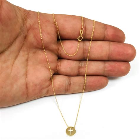 14k Yellow Gold Mini Cross Pendant Necklace 16 Jamf026727 14y