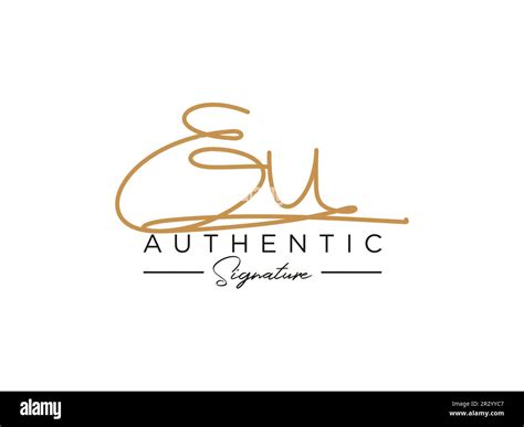 Eu Signature Logo Template Vector Stock Vector Image And Art Alamy
