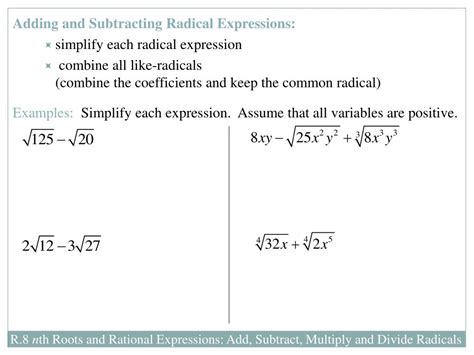 PPT In This Section We Will Evaluate Nth Roots Simplify Radical Expressions PowerPoint
