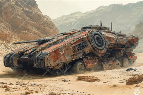 Cybernetic War Machine Futuristic Tank Design For Scifi Concept Art And